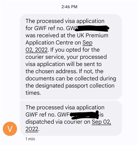 Text From Vfs Processed Visa Application Dispatched R Ukvisa