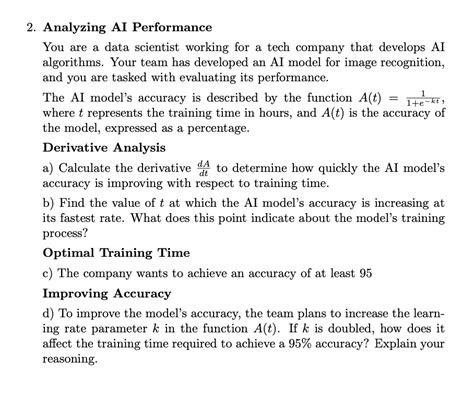 Solved Analyzing Ai Performance You Are A Data Scientist