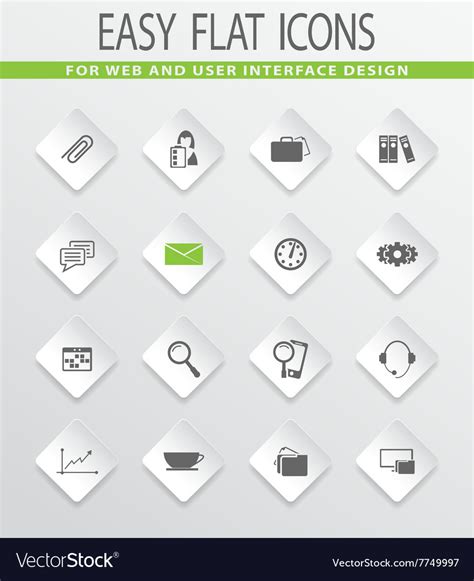 Office Icons Set Royalty Free Vector Image Vectorstock