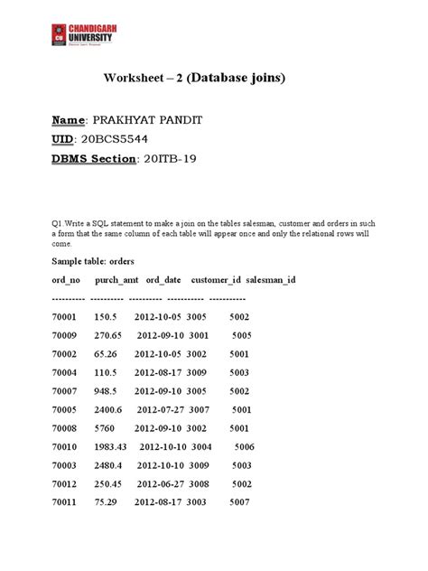 database worksheet 2 pdf information management software design