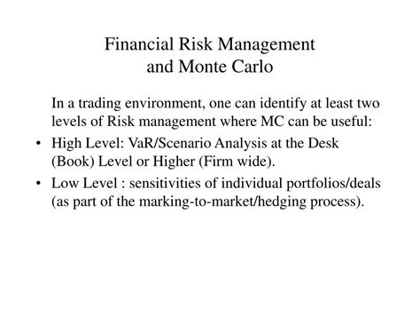 Ppt Quasi Monte Carlo Methods In Financial Risk Management Powerpoint