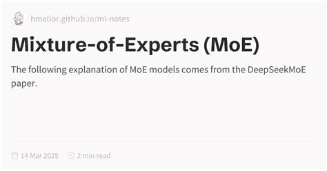 Mixture Of Experts Moe