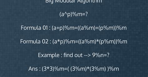 Big Mod Algorithm ~ City University Programming Club