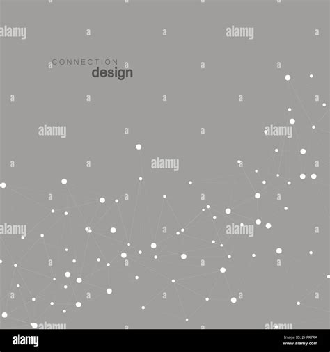 Abstract Connect Polygonal Network Background With Dots And Lines Stock