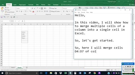 Merge Multiple Cells Of A Column Into A Single Cell In Excel Youtube