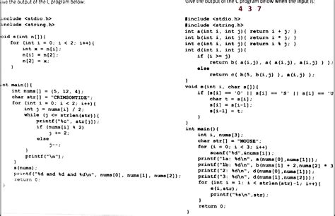 Solved Ive The Output Of The C Program Below 437 Include