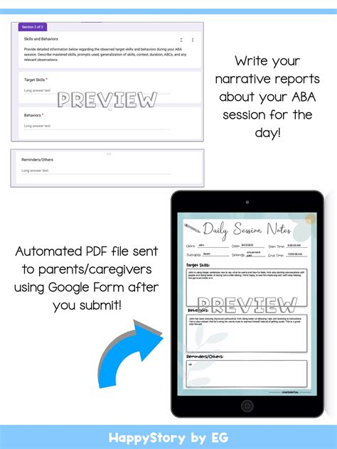 RBT Session Notes Form ABA Session Notes Behavior Therapy Session Notes Template Rbt Bcba Bcaba