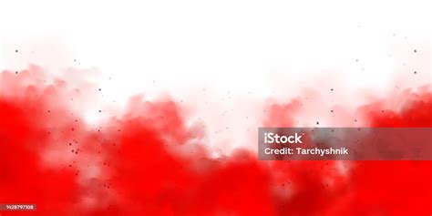 흰색 배경에 고립 된 붉은 다채로운 연기 구름 현실적인 안개 효과 안개 공기 중의 증기 증기 흐름 벡터 일러스트 레이 션 개념에 대한 스톡 벡터 아트 및 기타 이미지