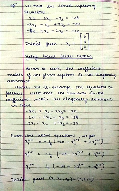 Consider The Linear System Of Equations 2x1 − 6x2 − X3 −38 −3x1 − X2