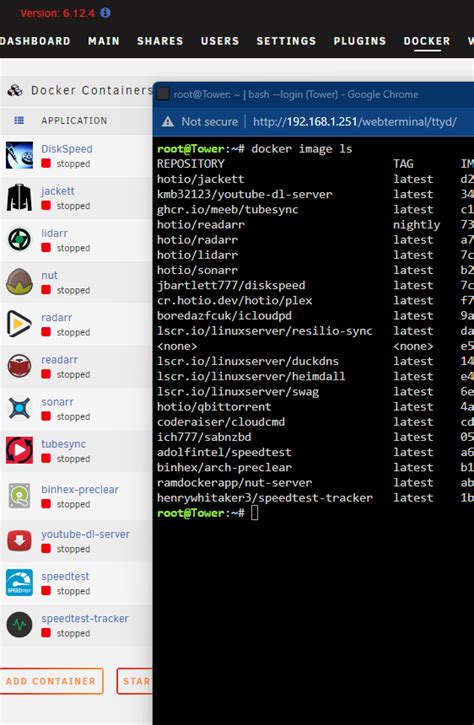 Docker Dashboard List Incomplete General Support Unraid