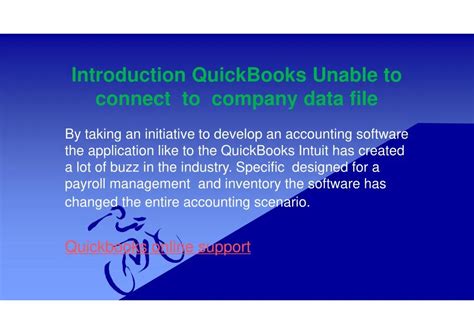 Ppt Quickbooks Unable To Connect Company Data File Powerpoint