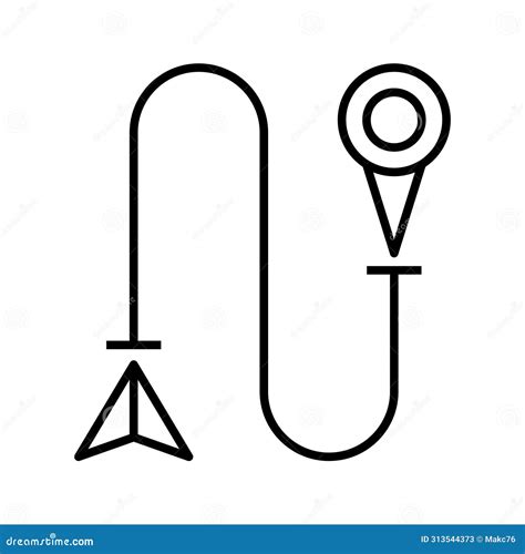 Destination Path Route Icon Single Route Tracking Motion Icon