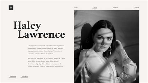 Haley Lawrence About Page Design On Behance