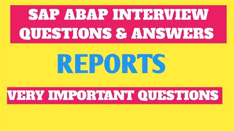Sap Interview Questionsreports Interview Questions In Sap Abap