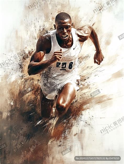 Ai创作图体育装饰画 个人原创插画运动员 原创插画运动员 素材运动员 时代领跑者壁画 运动员海报 运动员插画 短跑名将范 拼搏装饰画 运动竞技