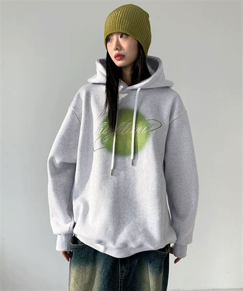 Made당일배송 유니버셜 자수 프린팅 루즈핏 양기모 후드 티셔츠 에이블리