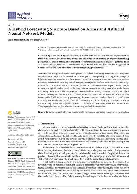 Pdf A Hybrid Forecasting Structure Based On Arima And Artificial