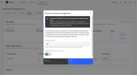 usage alerts camunda 8 docs