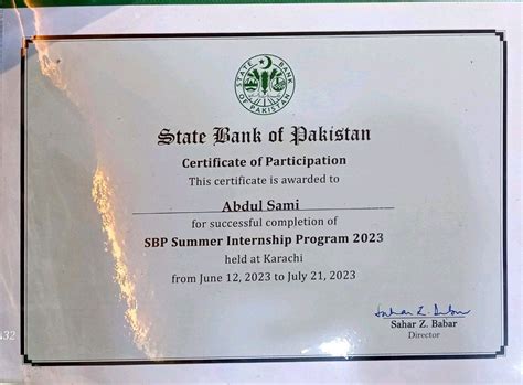 Abdul Sami On Linkedin Internshipcompletion Statebankofpakistan
