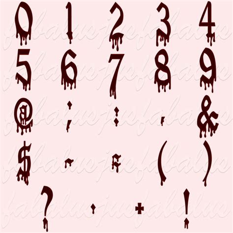 Alphabet Letters Numbers Dripping Blood Gothic Vampire Etsy