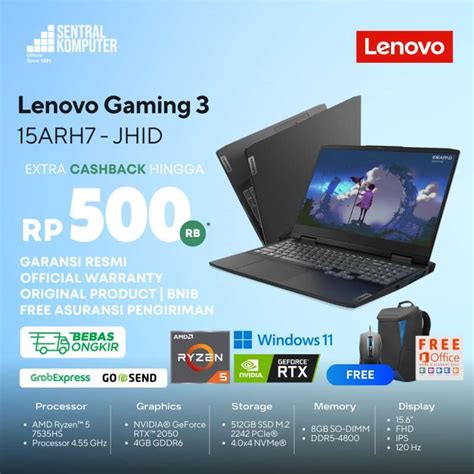 Jual Lenovo Ideapad Gaming Arh Jhid Ryzen Hs Rtx Gb Gb Ssd Win Ohs Di