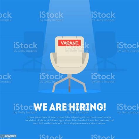우리는 빈 빈 사무실 의자 벡터 일러스트와 배너 템플릿을 고용하고 있습니다 구인 중에 대한 스톡 벡터 아트 및 기타 이미지 구인 중 개념 객실 있음 Istock