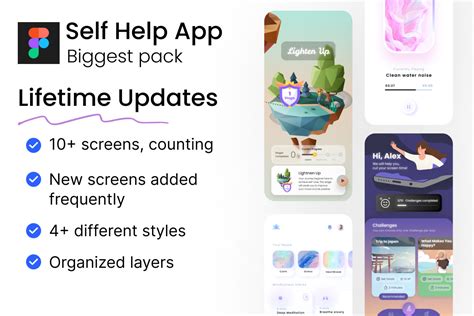 Self Help App Design Ui Kit Creative Market