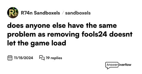 does anyone else have the same problem as removing fools24 doesnt let