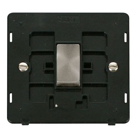 Click SIN BKBS Brushed Steel Definity Ingot Gang AX Way Plate Switch Insert Black Insert