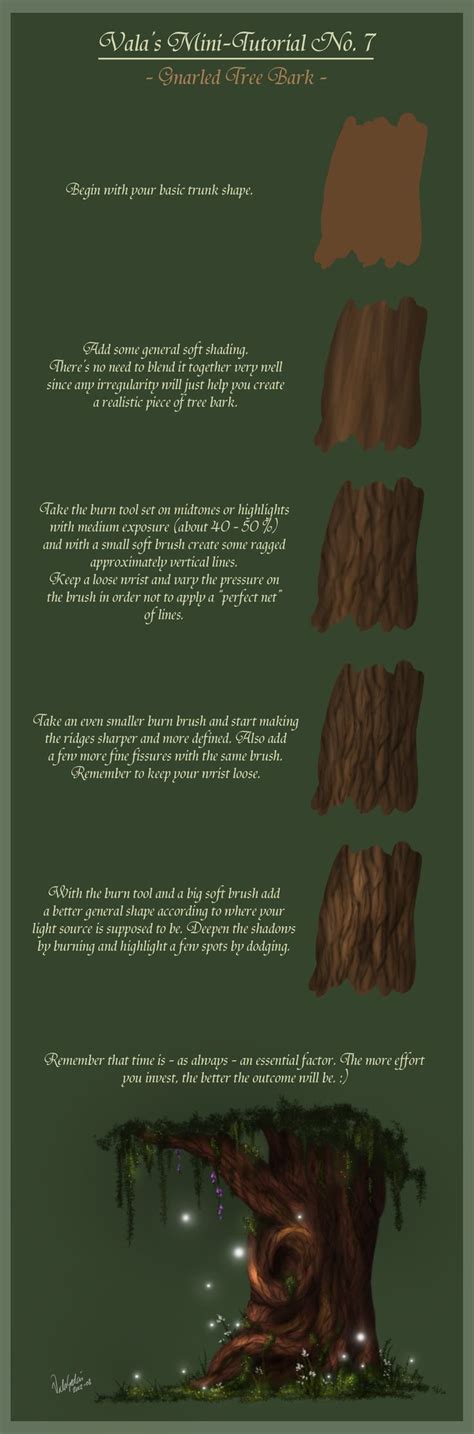 Mini Tutorial No 7 Gnarled Tree Bark By ValaSedai On DeviantART Digital Art Tutorial