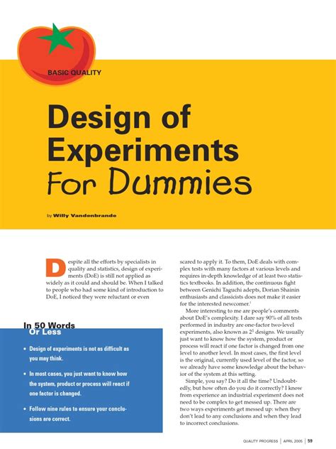 Design Of Experiments For Dummies Pdf Sample Size Determination