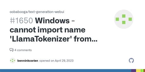 Windows Cannot Import Name Llamatokenizer From Transformers · Issue 1650 · Oobaboogatext