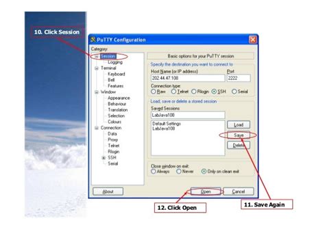 putty basic setting