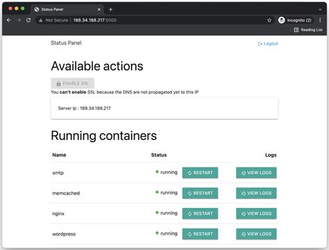 GitHub Trydirect Status Minimal Docker Container Status Panel