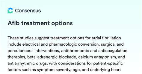 Afib Treatment Options Consensus Academic Search Engine