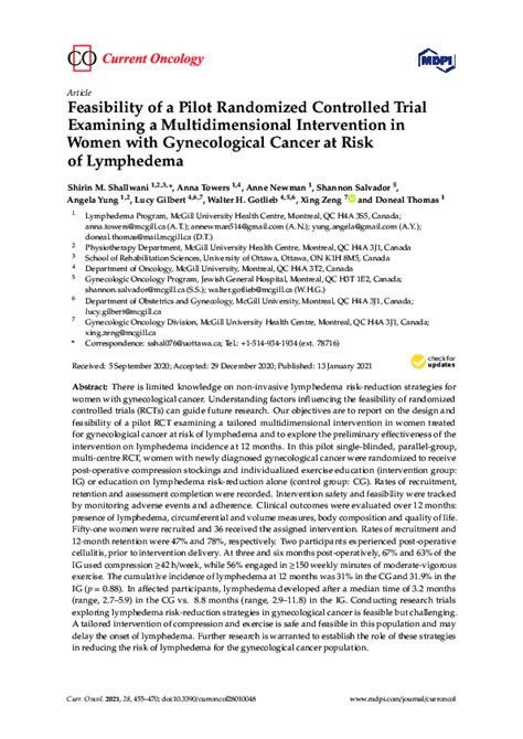Pdf Feasibility Of A Pilot Randomized Controlled Trial Examining A Multidimensional