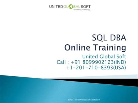 Sql Dba Online Training In India Ppt