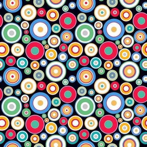 Premium Vector Vector Seamless Geometric Pattern With Colorful Dots And Circles On Black
