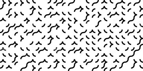 Abstract Modern Minimal Black And White Monochrome Geometry Array Of Short Curved Lines Pattern