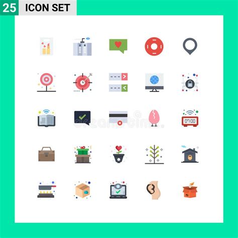 Editable Vector Line Pack Of 25 Simple Flat Colors Of Map Symbols Power Symbolism Cosmos