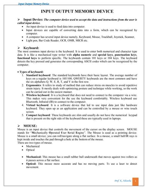Input And Output Device Ppt