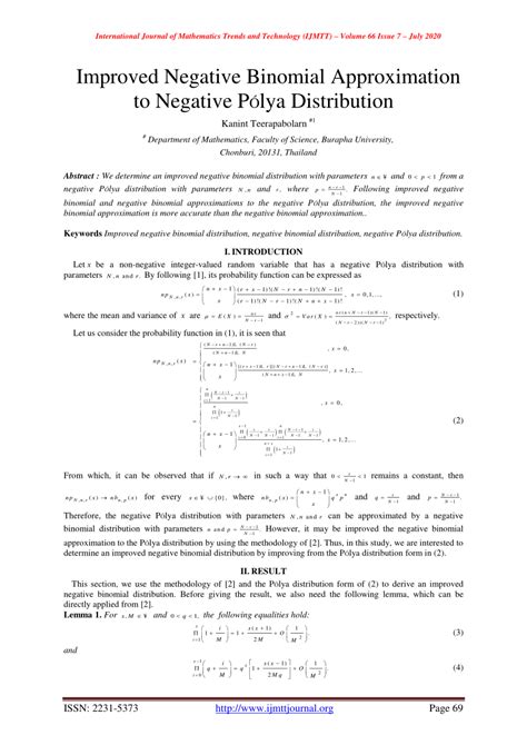 Pdf Improved Negative Binomial Approximation To Negative PÓlya