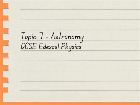 Astronomy Topic 7 Physics Gcse Edexcel Teaching Resources