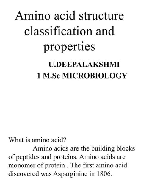 Amino Acid Structure Classification And Properties Pdf