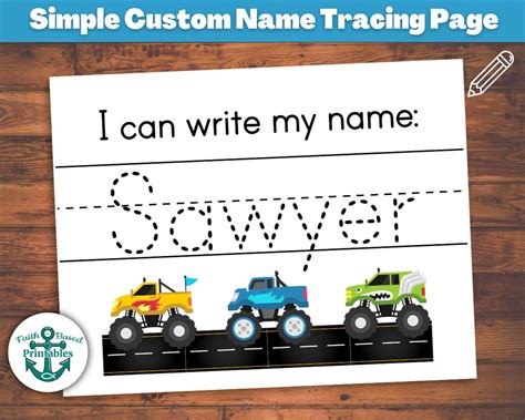 Custom Name Tracing Sheet Handwriting Practice Personalized Etsy
