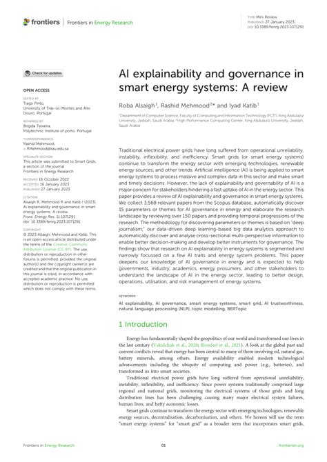 PDF AI Explainability And Governance In Smart Energy Systems A Review