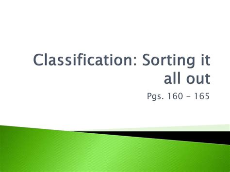 Ppt Classification Sorting It All Out Powerpoint Presentation Free