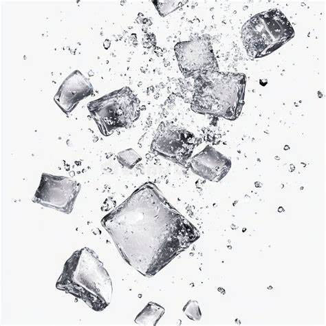 Ice Cubes Falling In Water Splashing Refreshing Cold Stock Illustration Illustration Of Water