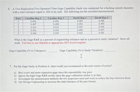 Solved 6 A Two Replicationtwo Operator5 Part Gage