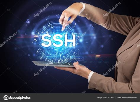 Close Touchscreen Ssh Abbreviation Modern Technology Concept Stock Photo Ra Studio